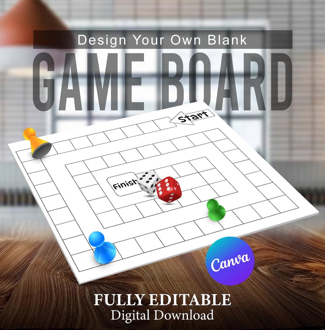 Editable Blank Game Board Template, Design Your Own Board Game ...