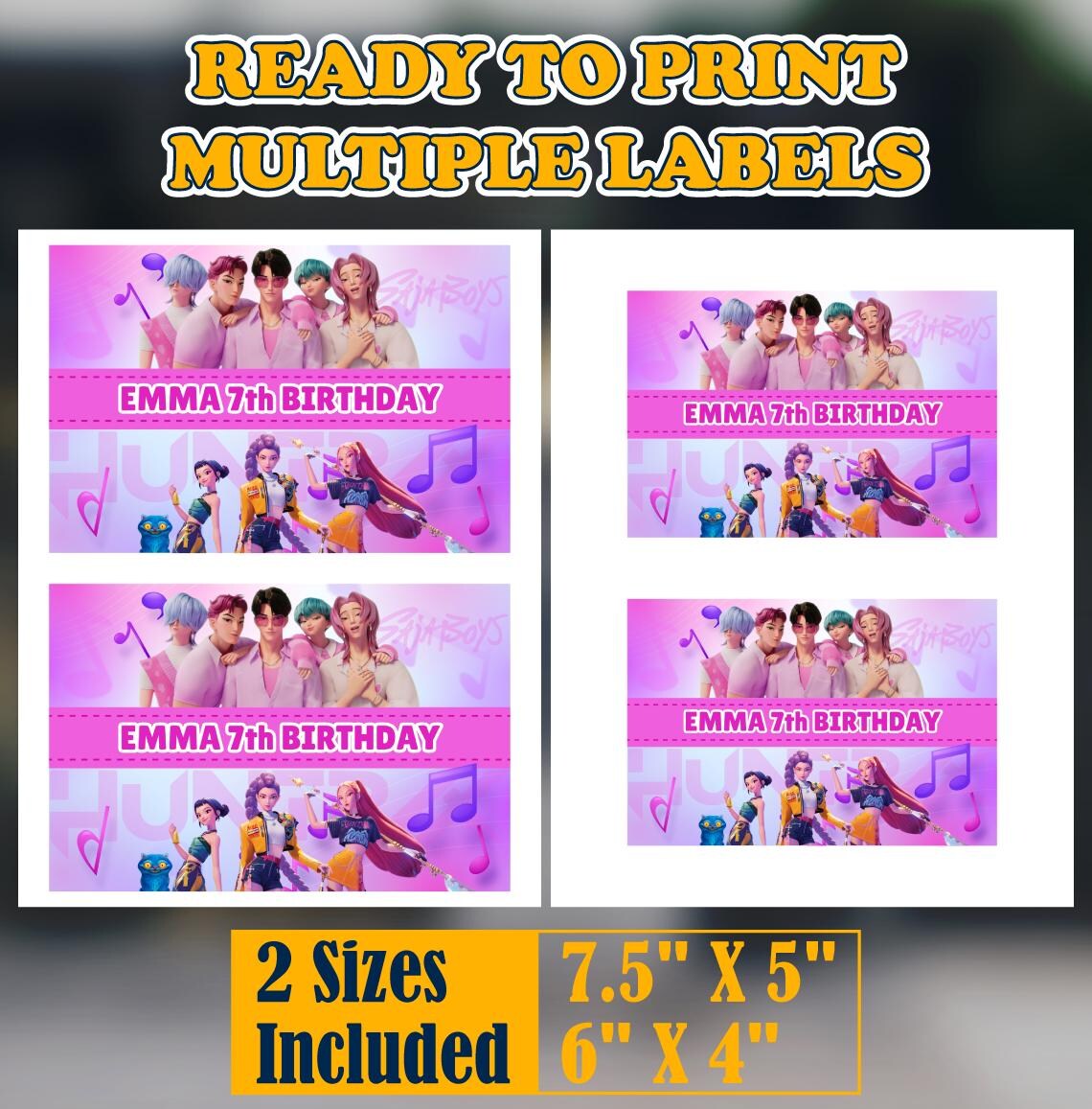 Kpop Demon Hunter Gable Box Label Printable | Huntrix & Saja Boys Party ...
