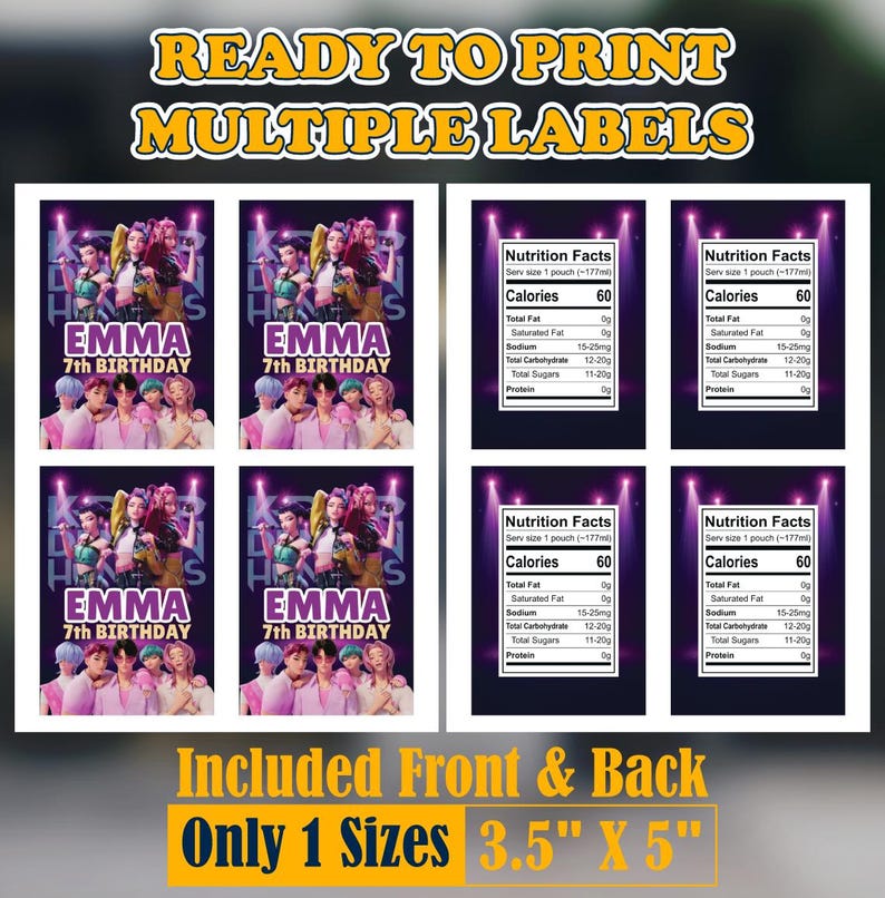 Kpop Demon Hunter Gable Box Label Printable | Huntrix & Saja Boys Party ...