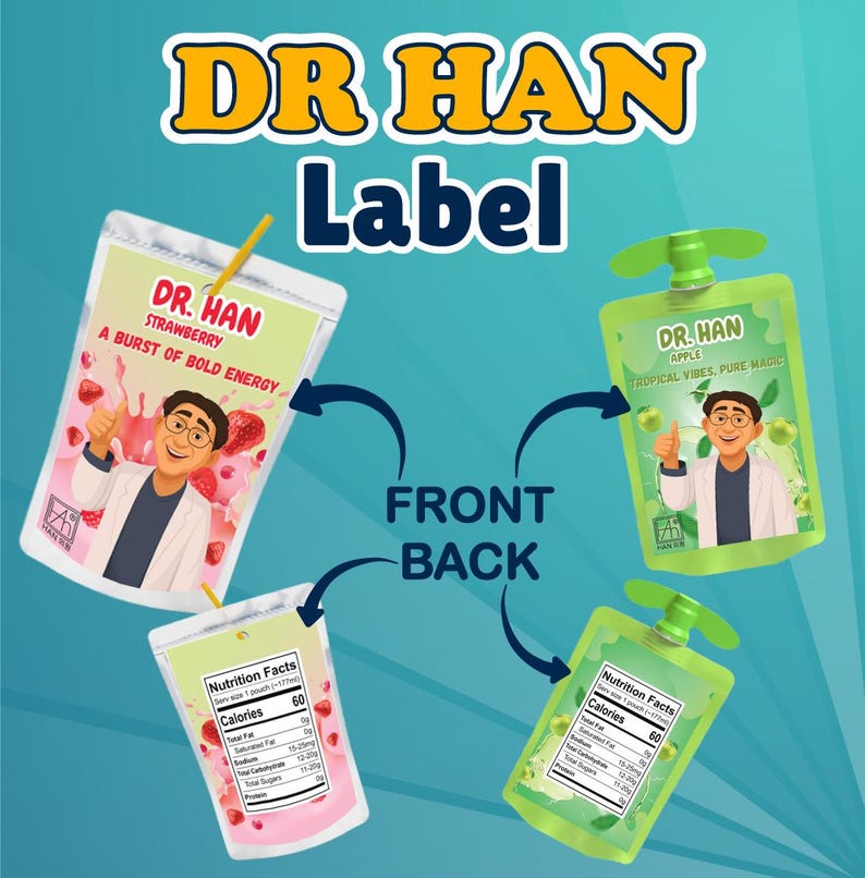 Kpop Demon Hunters Party, Dr. Han Juice Wrapper, Caprisun & Gogo Squeez ...