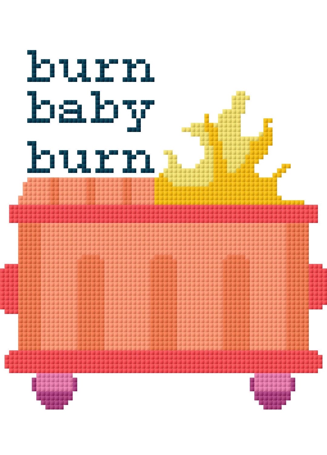 Dumpster Fire Needlepoint Chart - Etsy