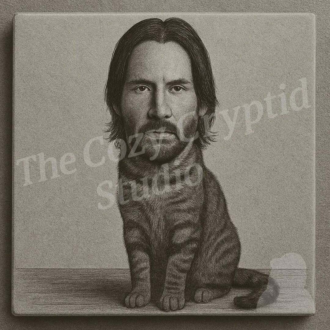 Keanu Reeves Cat Print: Funny Feline Portrait (digital Download) - Etsy