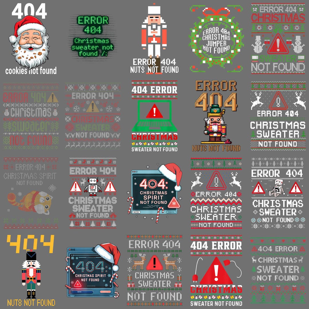 Computer Error 404 Christmas PNG – Funny Ugly Sweater Meme Clipart ...
