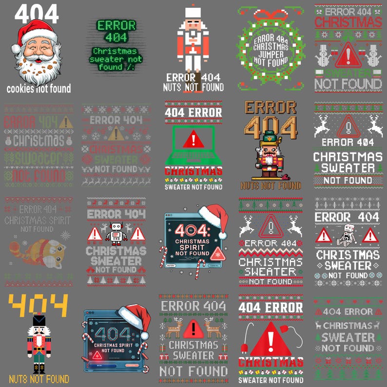 Computer Error 404 Christmas PNG – Funny Ugly Sweater Meme Clipart ...