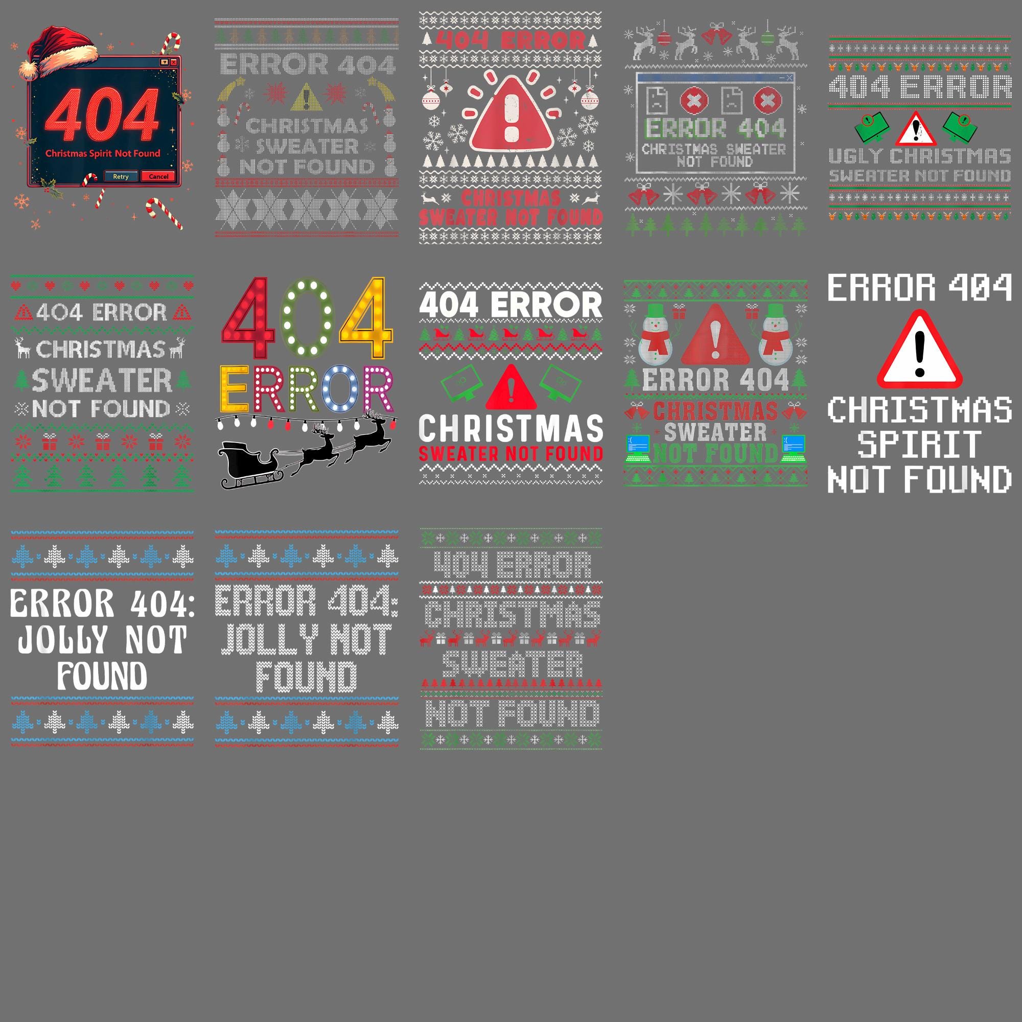 Computer Error 404 Christmas PNG – Funny Ugly Sweater Meme Clipart ...