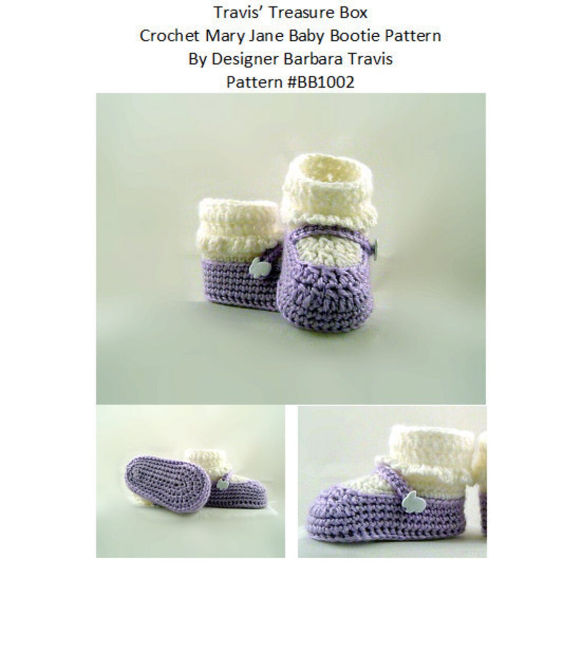 Crochet Pattern Mary Jane Baby Bootie 3 Sizes - Etsy