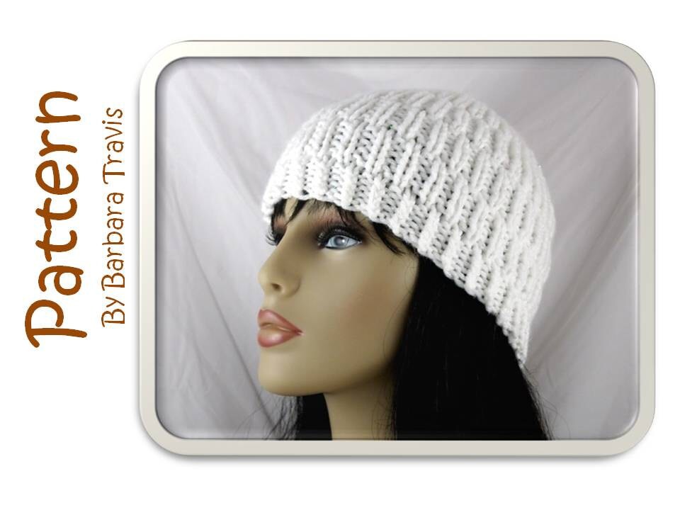 Knitting Pattern Tucked Rib Beanie Mens and Womens Sizes - Etsy