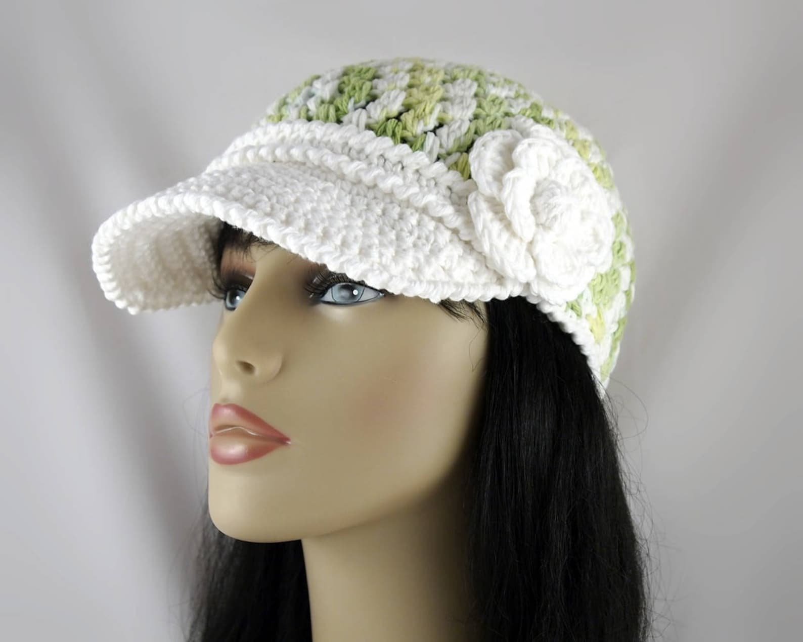 Crochet Pattern Baseball Cap With Flower - Etsy