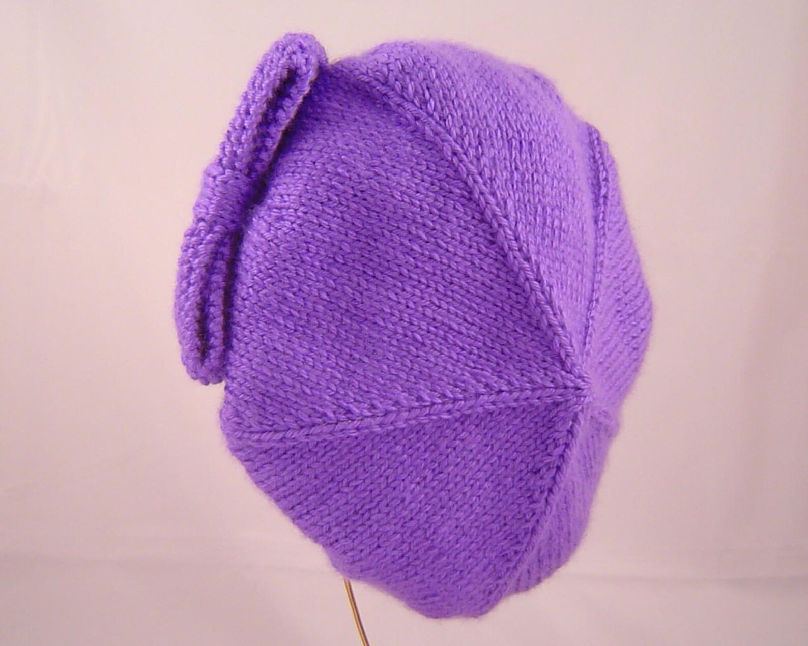 Knitting Pattern Child/teen Size Classic Tam With Bow 3 Sizes Small ...