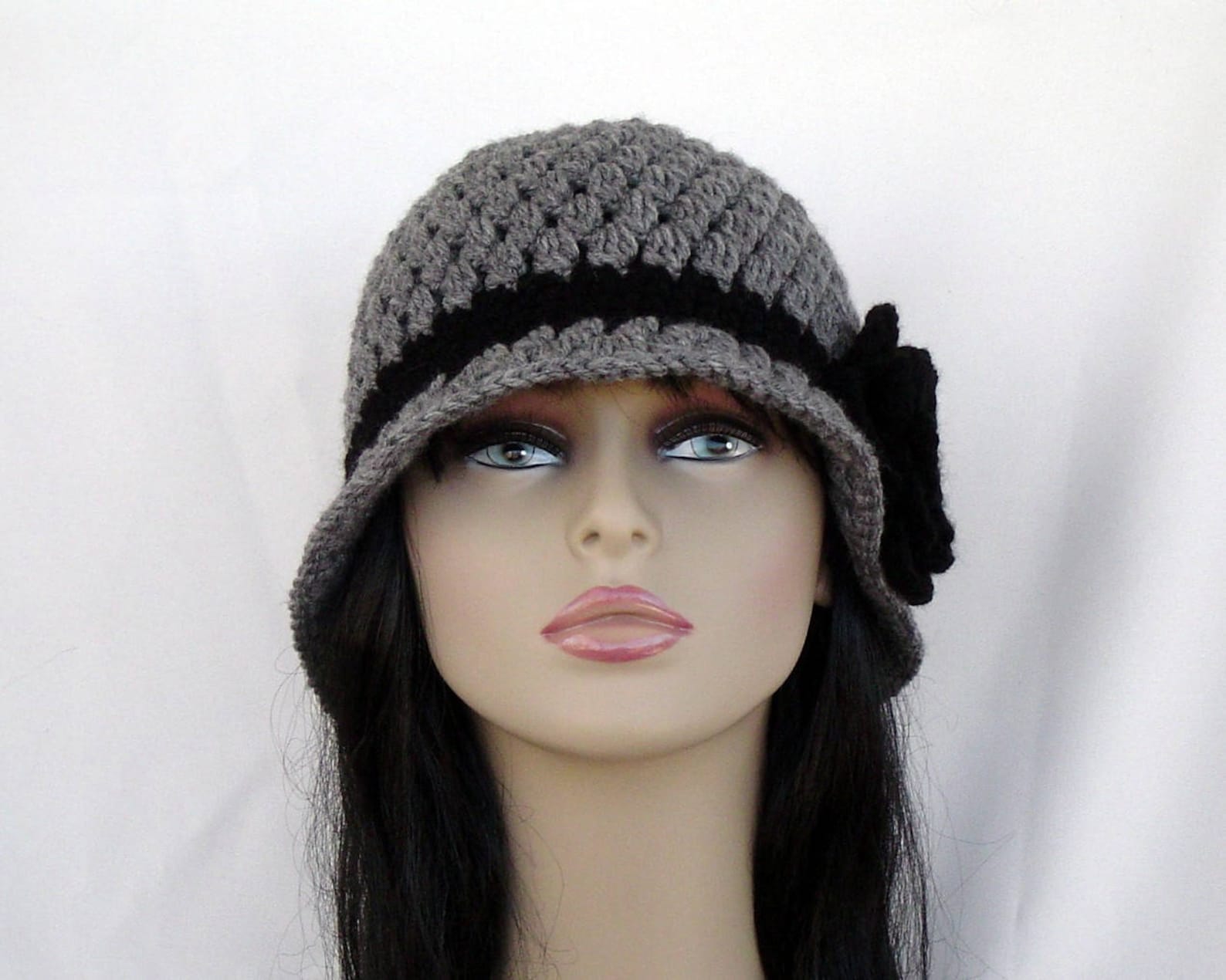 Crochet Pattern Classic Cloche With Flower H1006 Flapper 1920s Roaring ...