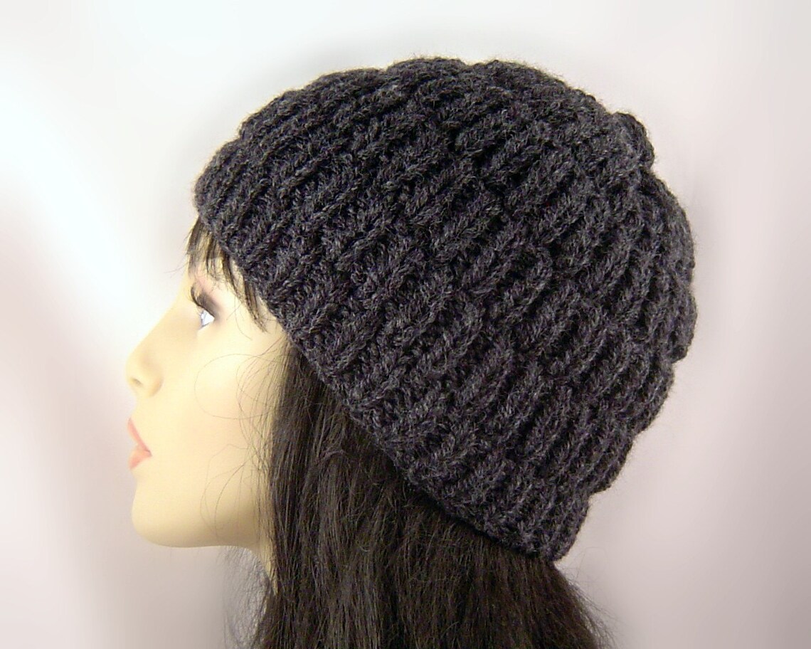 Knitting Pattern Tucked Rib Beanie Mens and Womens Sizes - Etsy