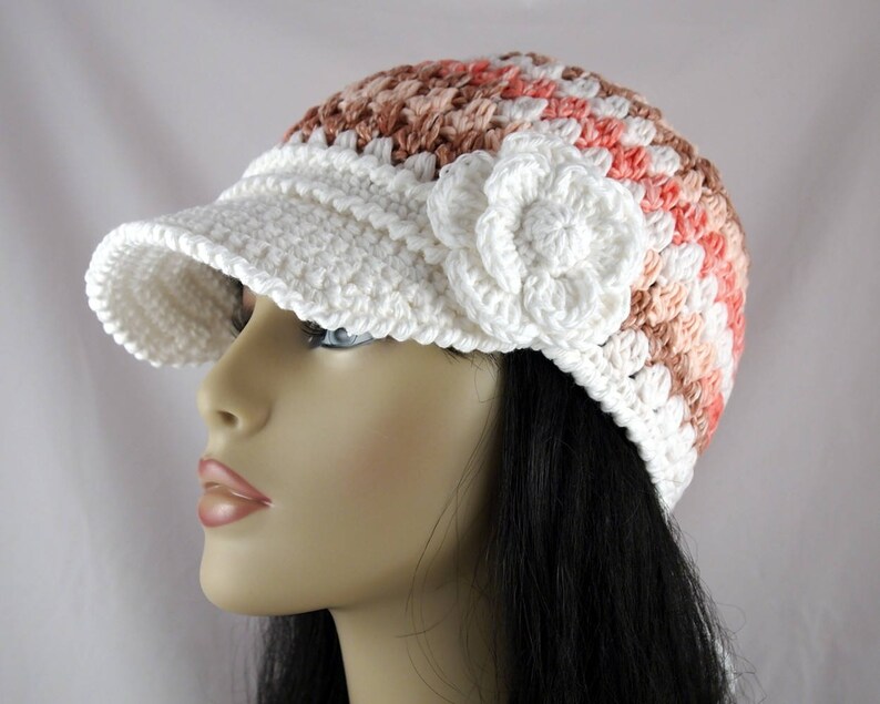 Crochet Pattern Baseball Cap With Flower - Etsy