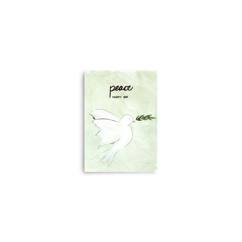 Peace Advent 5x7 Print: Watercolor Dove, Christian Christmas Art - Etsy