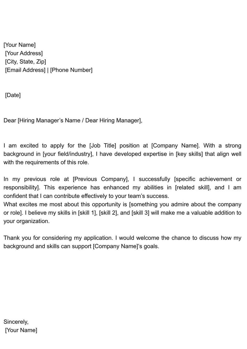 Ats-friendly Cover Letter Template – Editable in Canva – Professional ...