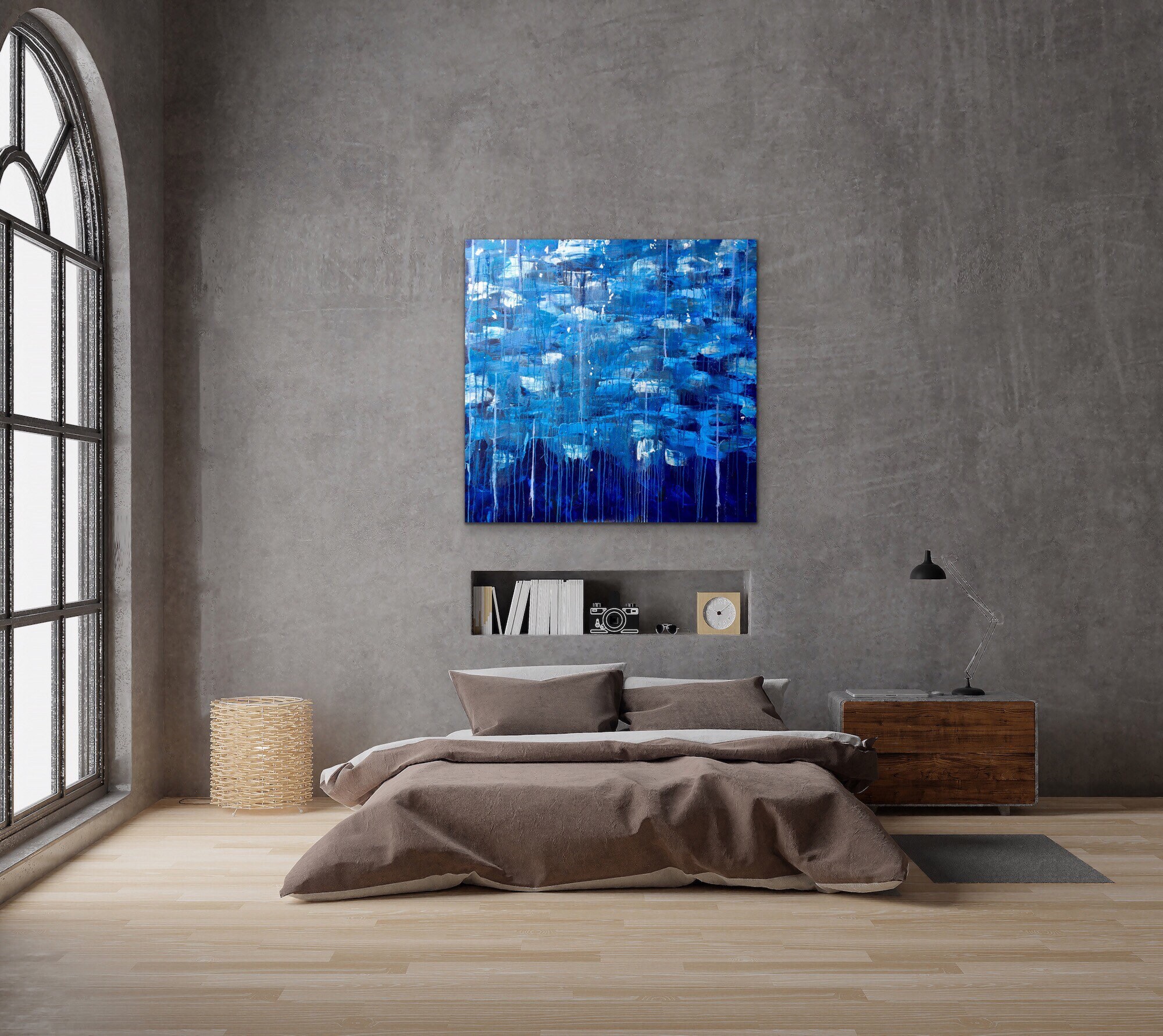 Sapphire abstract, Beautiful, Original, Acrylic, Painting, Blue, Indigo ...