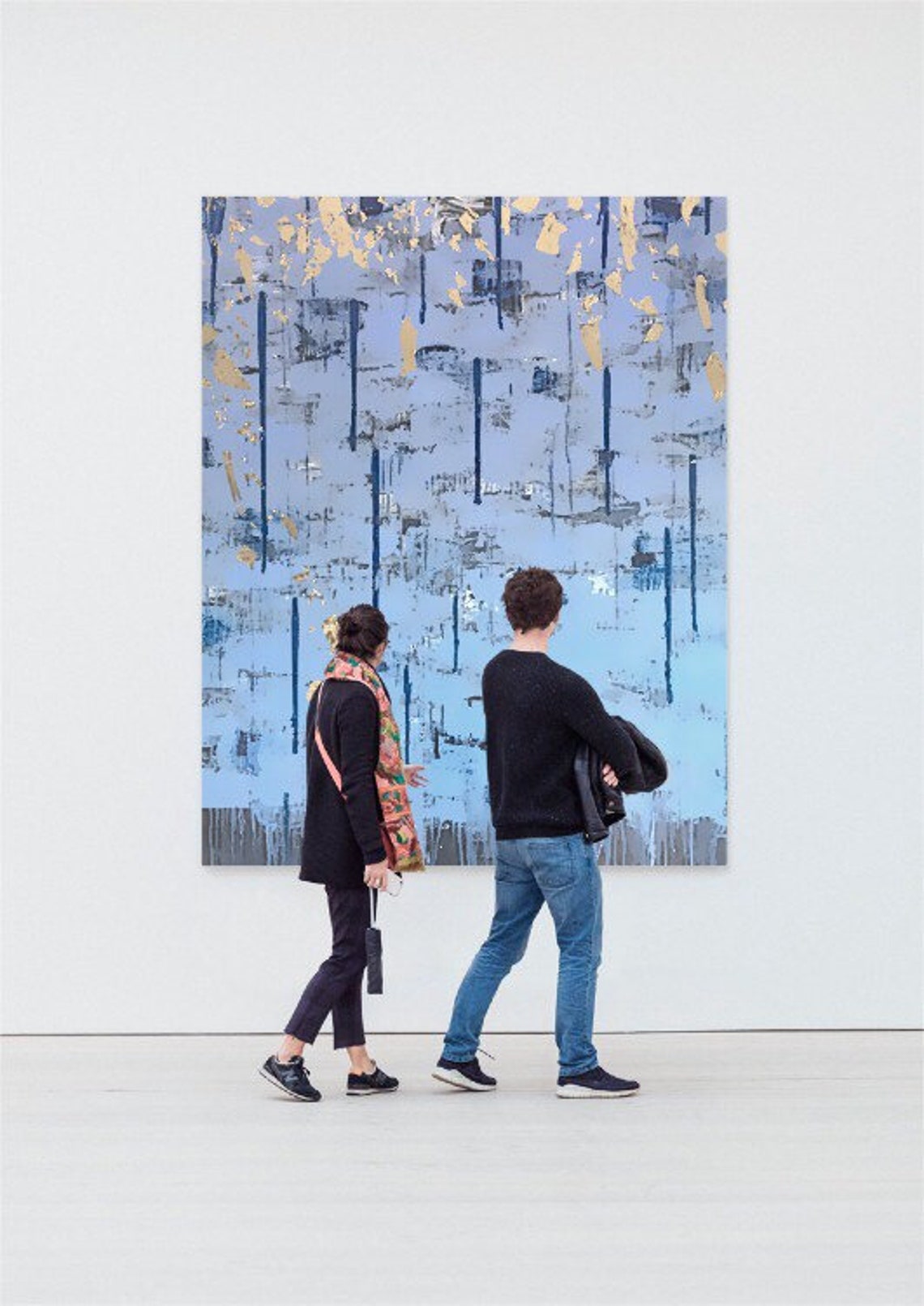 Ciel Abstract, Beautiful, Original, Acrylic, Painting, Blue, Gold Leaf ...