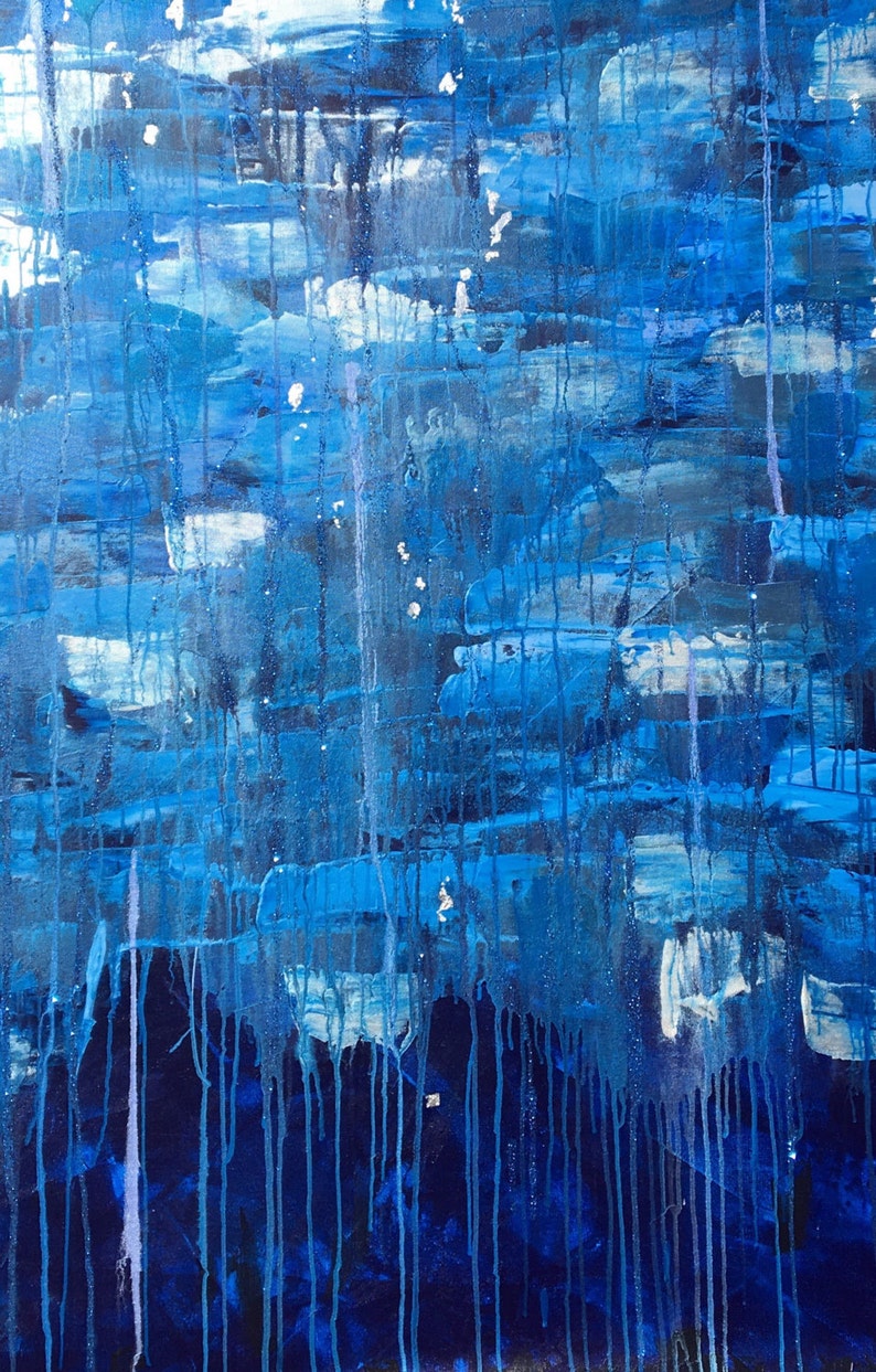 Sapphire abstract Beautiful Original Acrylic Painting - Etsy