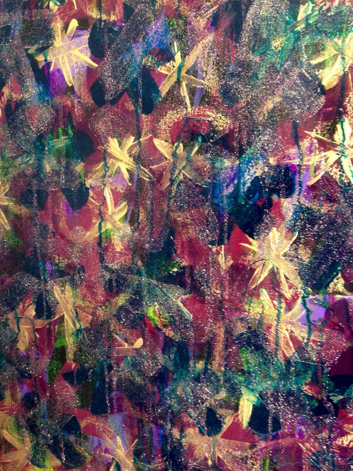 Collette Epoxy Resin, Abstract, Original, Painting, Colorful, Sparkling ...