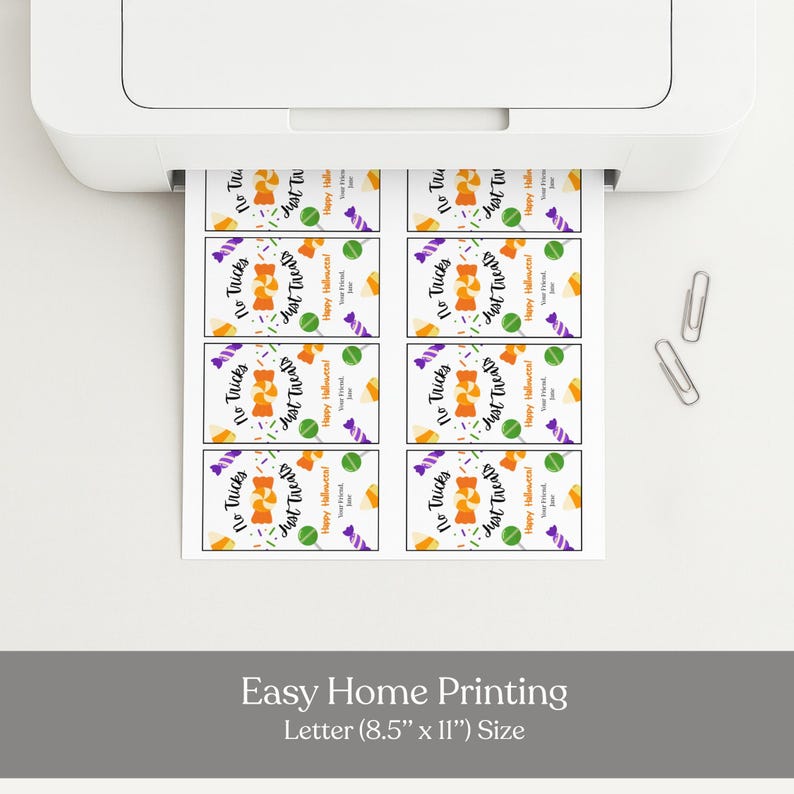 Halloween Treat Tag Printable: Personalized Gift Tag Template (digital ...