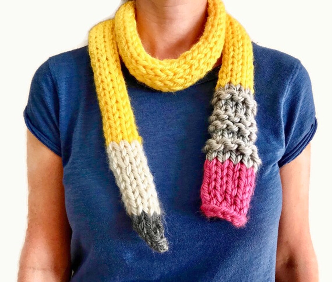 Pencil Scarf Pattern Instant Download PDF Knit PATTERN for | Etsy