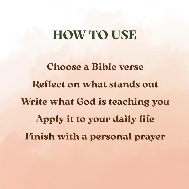 Deep Bible Study Journal Printable, Guided Prompts, Daily Scripture ...