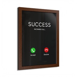 Success Incoming Call Framed Poster: Motivational Office Art - Etsy