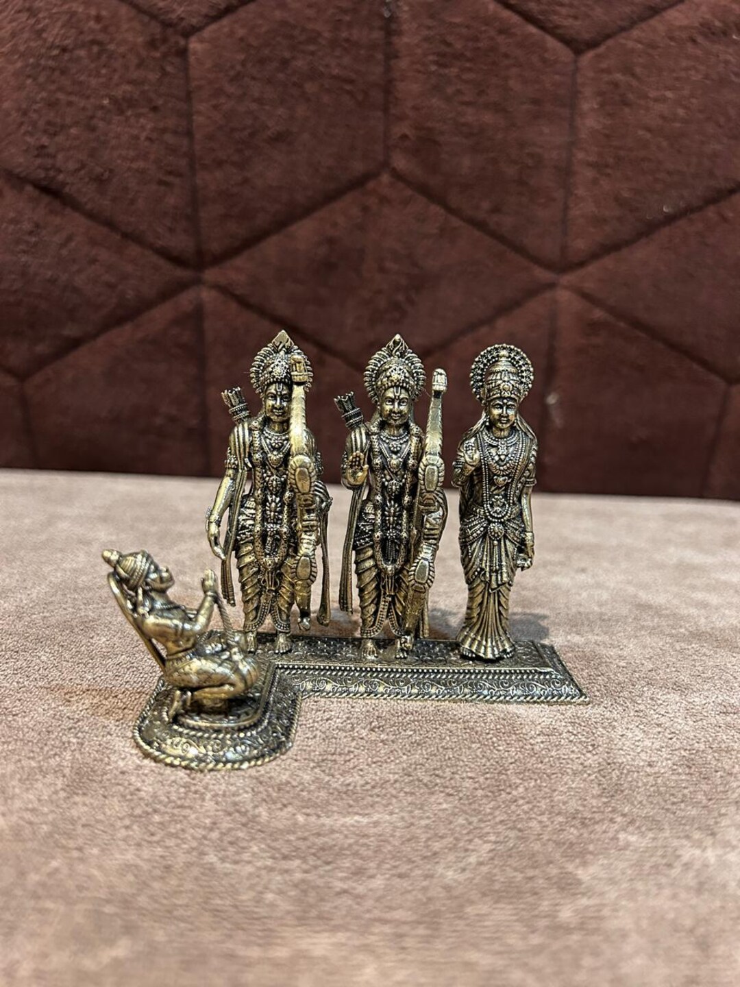 Ram Darbar Brass Idol 3 Inch Small Rama and Sita Idol Home and Office ...