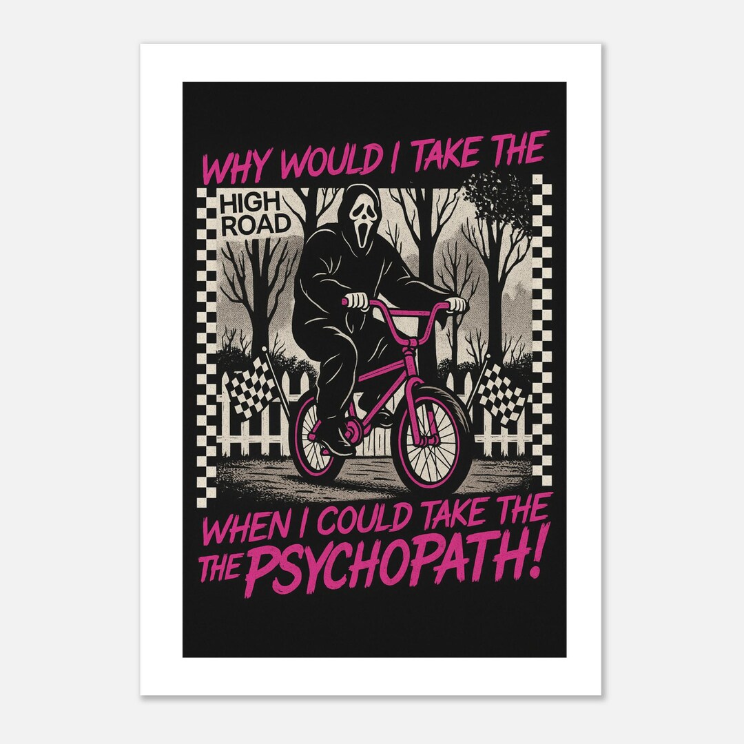 Psychopath Ghost Rider Poster | Retro Horror Thriller | Spooky Fun Wall ...
