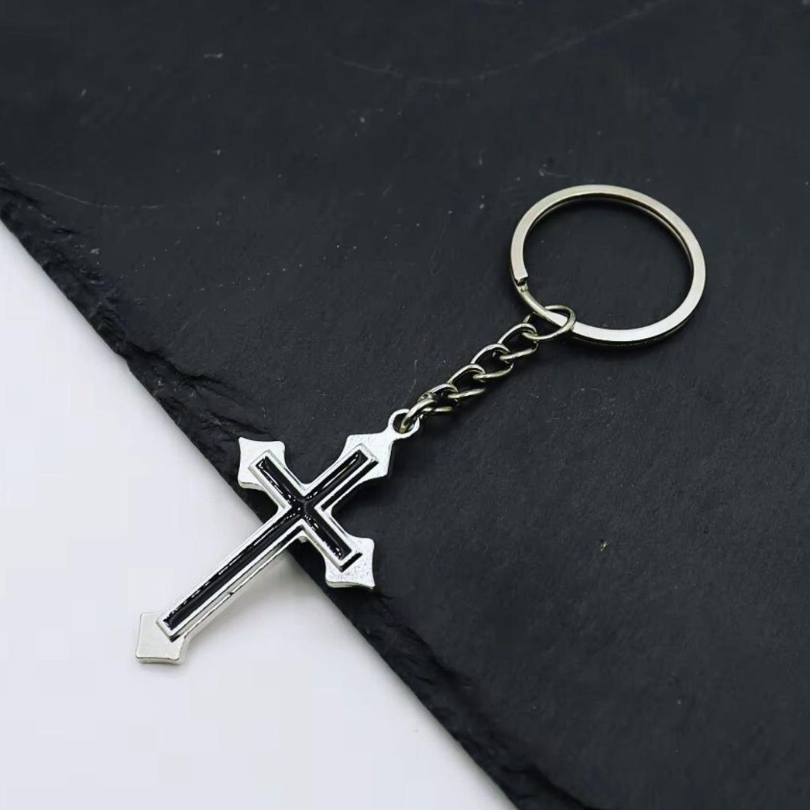 Classic Cross Keychain Pendant - Etsy