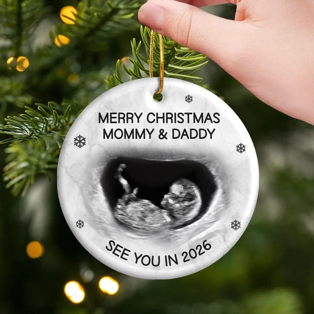 A Little Elf Arriving Soon Custom Photo Personalized Ceramic Ornament ...