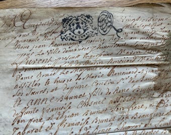 Large Antique Vintage French Handwritten Calligraphy Ledger Accounts ...