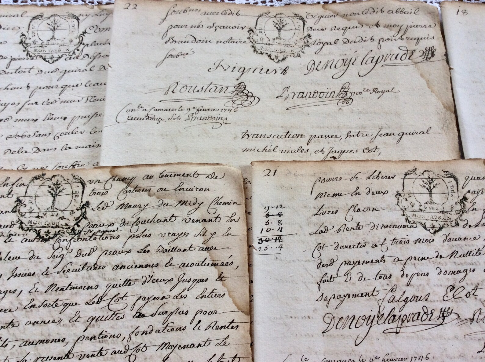 Stunning Antique 1746 French Handwritten Pages Old Paper Craft - Etsy