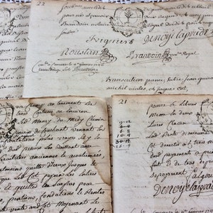 Stunning Antique 1746 French Handwritten Pages Old Paper Craft - Etsy