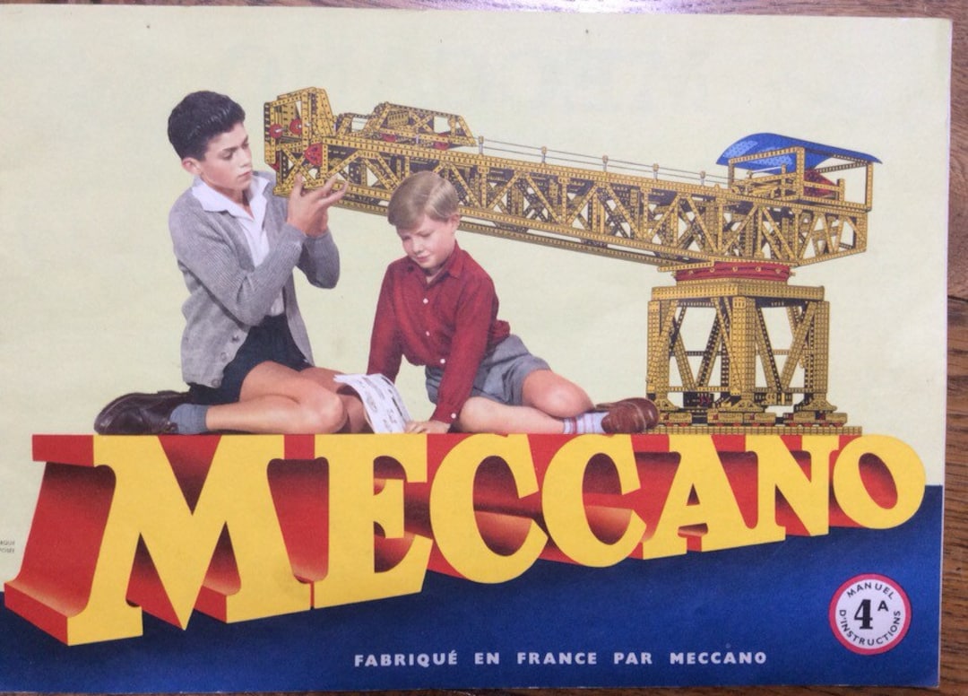 Lovely Retro Original 1957 French Meccano Instruction Booklet Paper ...