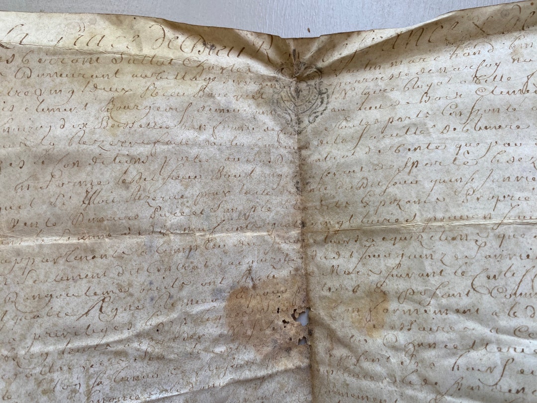 NEW STOCK Unusual Large Antique 1700s French Handwritten Vellum ...