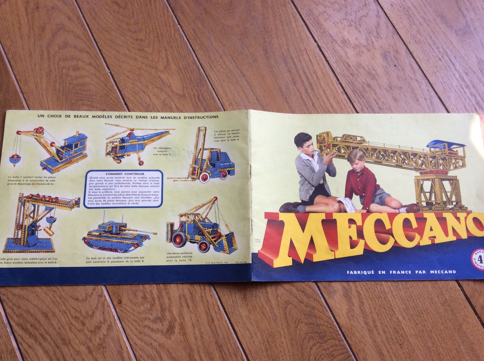 Lovely Retro Original 1957 French Meccano Instruction Booklet Paper ...