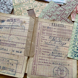 NEW STOCK Original Collection of 1940s French Food Rationing Card ...