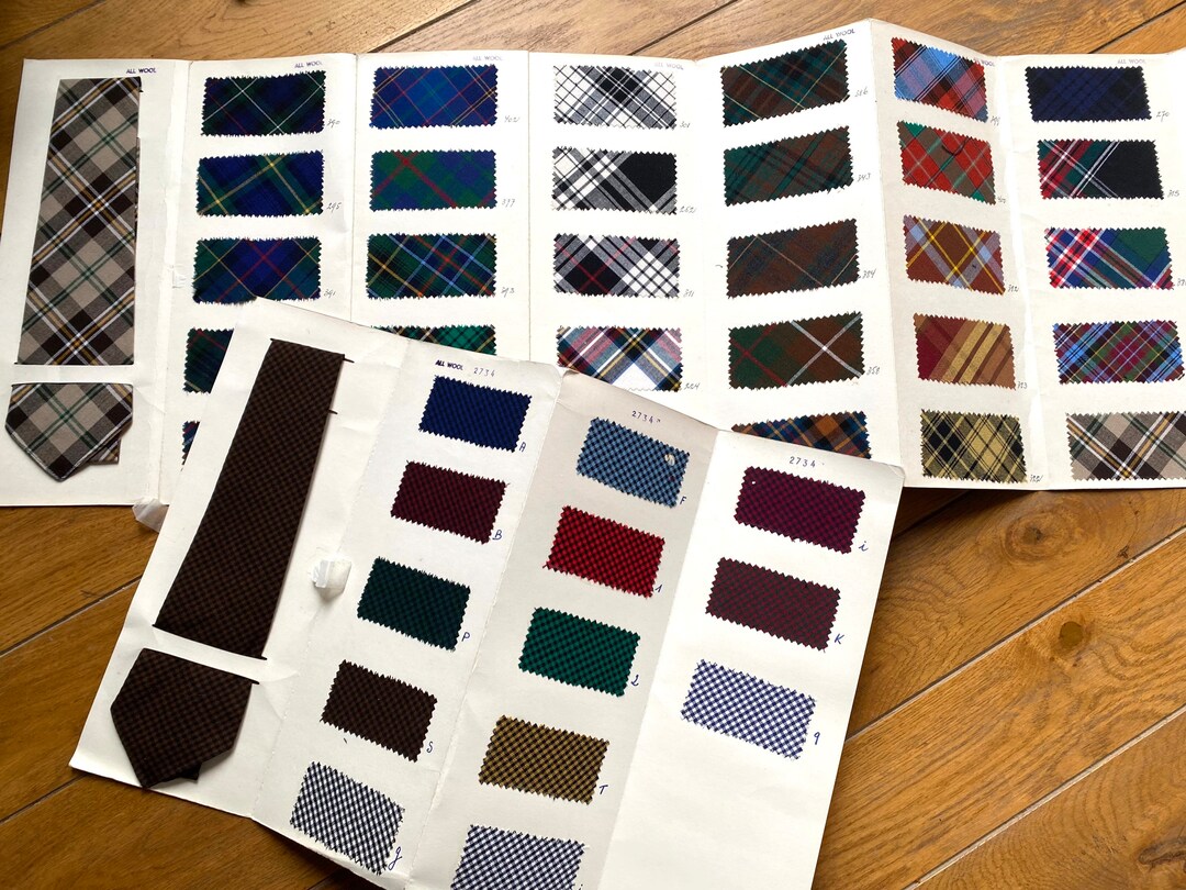 Vintage French Tie Necktie Sample Cards and Fabric Swatches Scrapbook ...