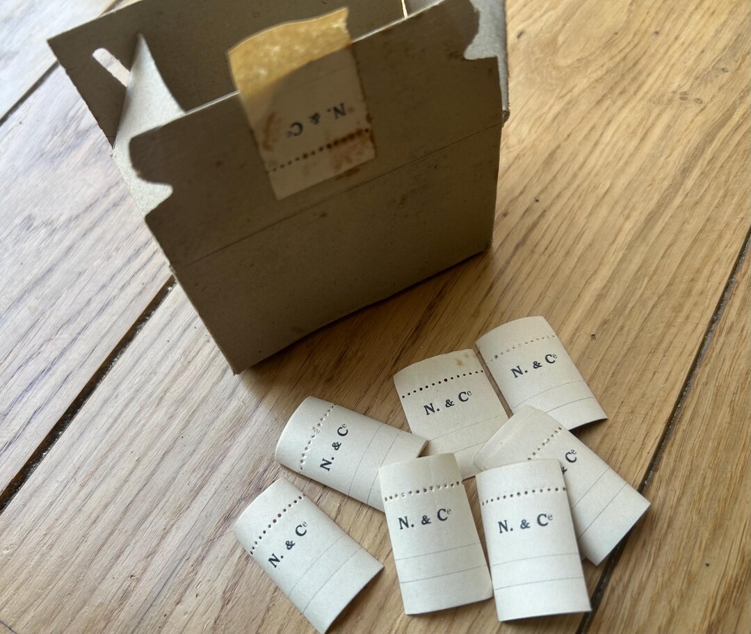 NEW STOCK Box of 100’s of Tiny French Vintage Lables With Initials N ...