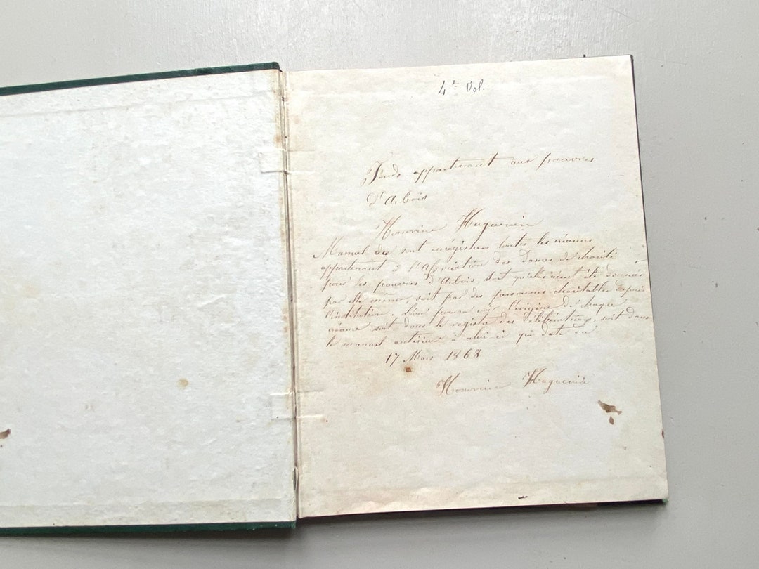 Amazing Small Scruffy 1800’s French Accounts Ledger Journal Book With ...