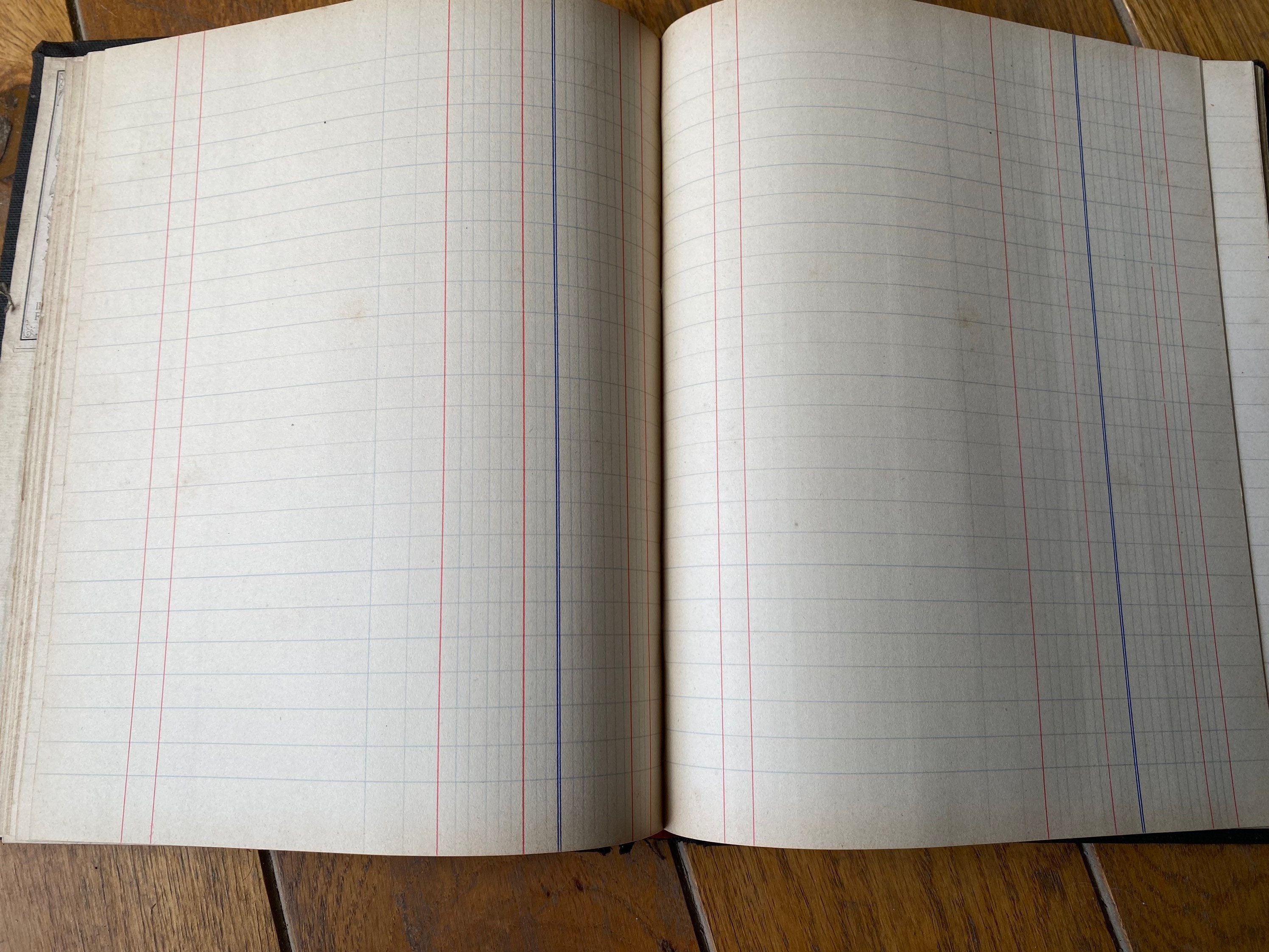 Vintage French Scruffy Unused Ledger Blank Pages Notebook Old Paper ...