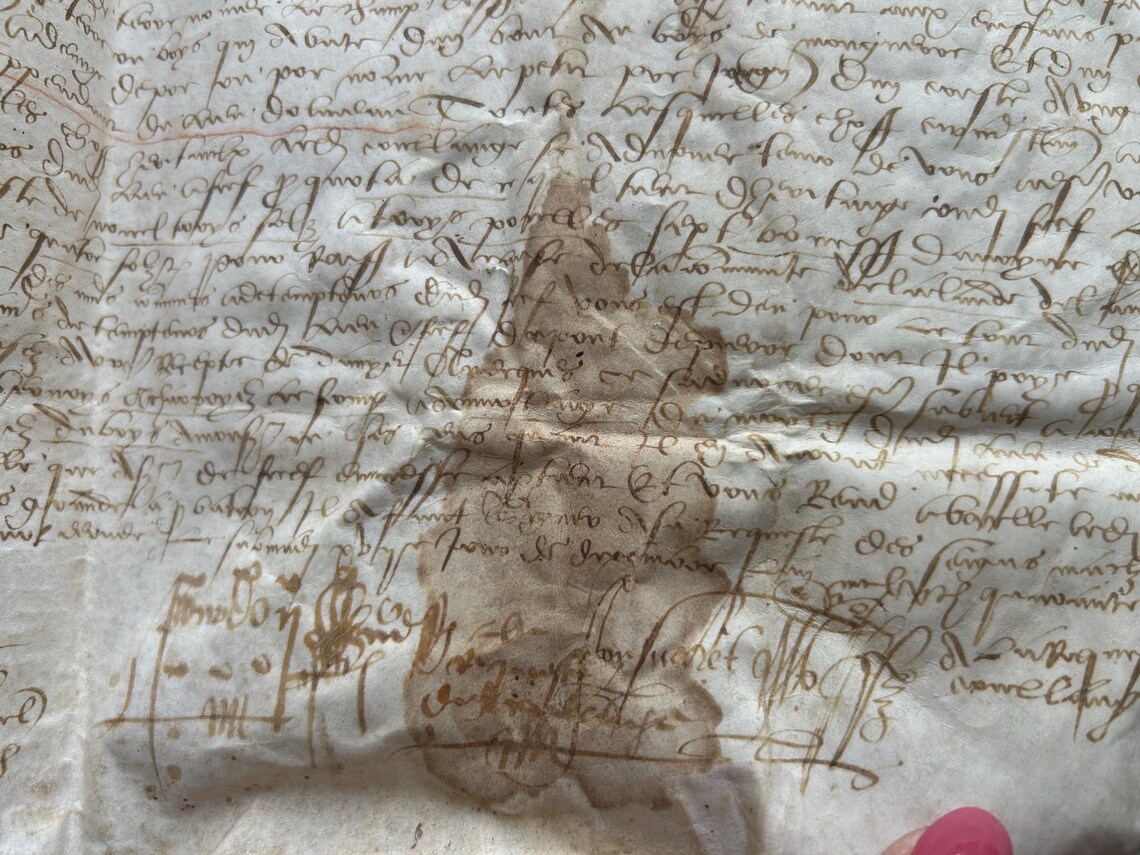 500 Years Old!! RARE 1543 Extra Large Double Sided Antique Large French ...