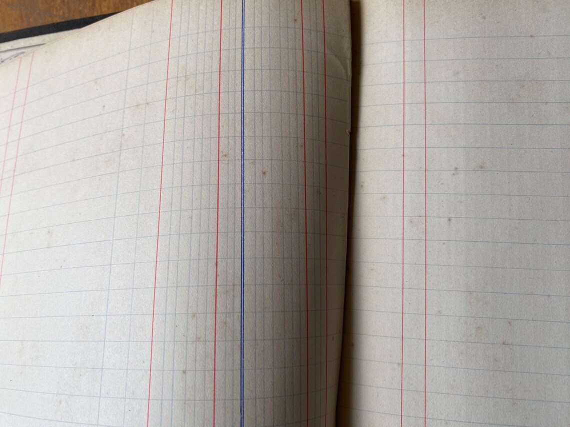 Vintage French Scruffy Unused Ledger Blank Pages Notebook Old Paper ...