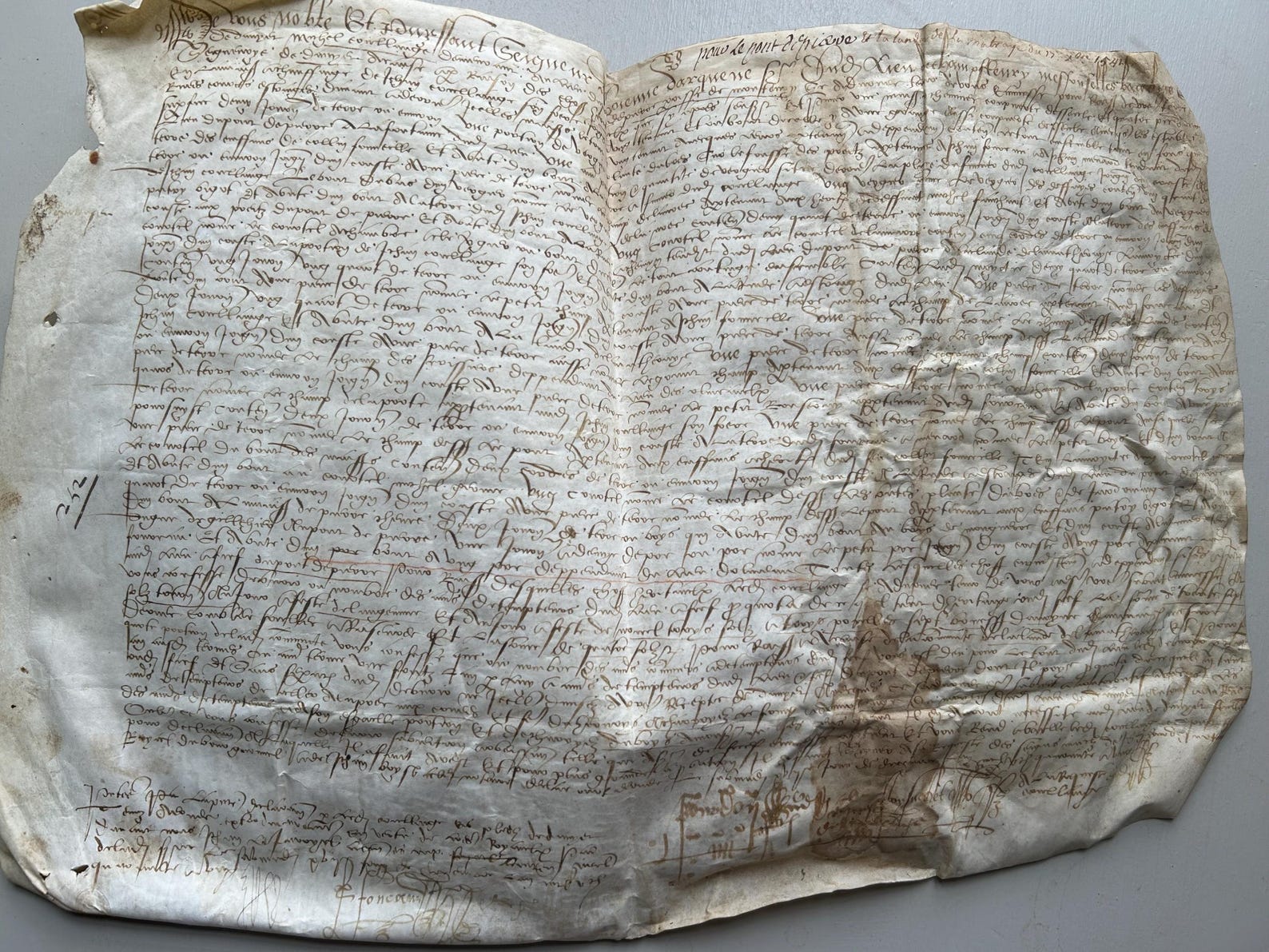 500 Years Old!! RARE 1543 Extra Large Double Sided Antique Large French ...