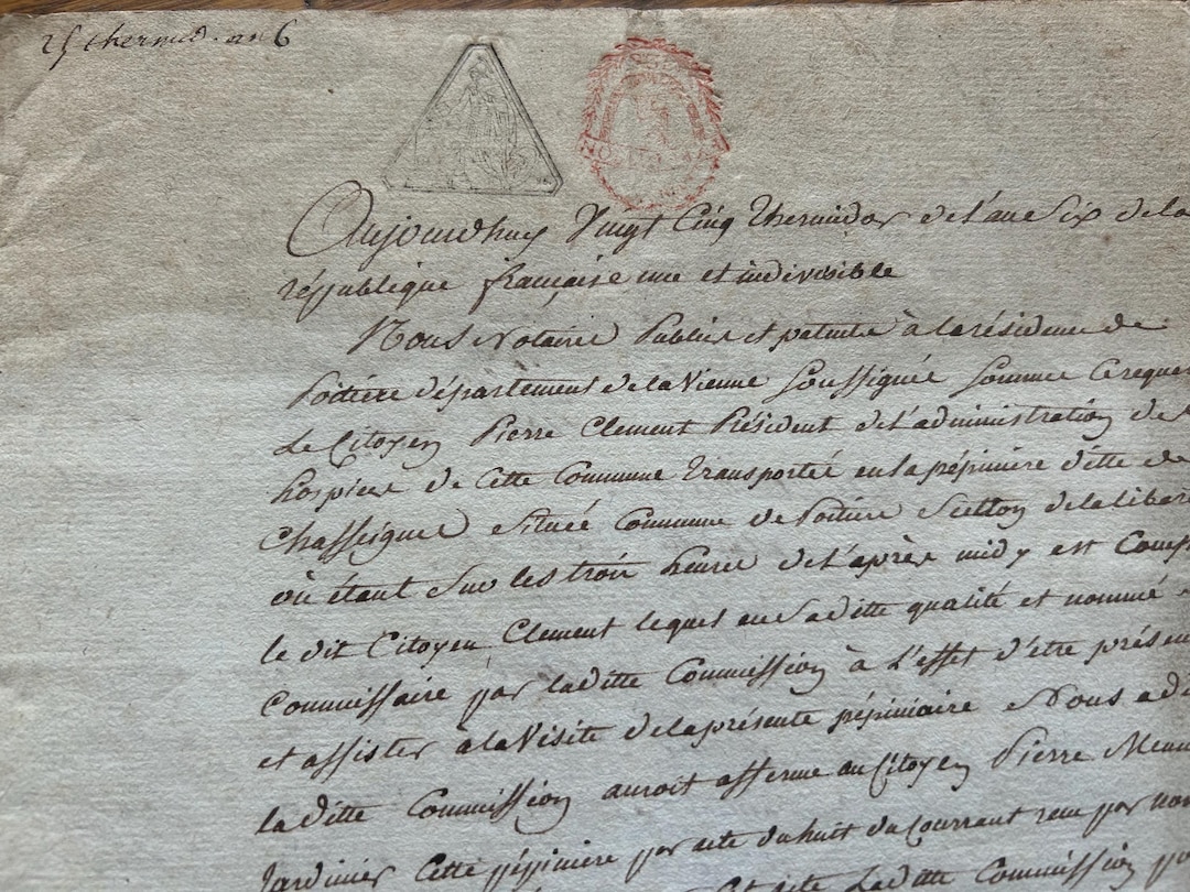 NEW STOCK Fabulous Rare Large Antique 1700’s French Handwritten Red ...