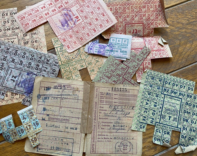 NEW STOCK Original Collection of 1940’s French Food Rationing Card ...