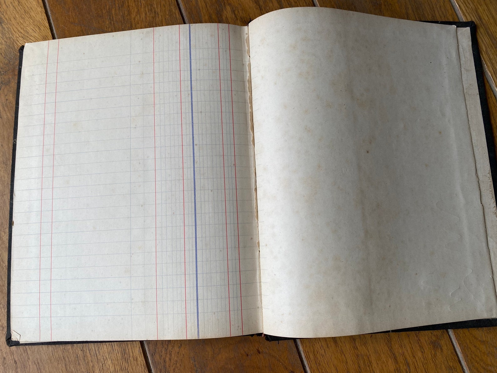 Vintage French Scruffy Unused Ledger Blank Pages Notebook Old Paper ...