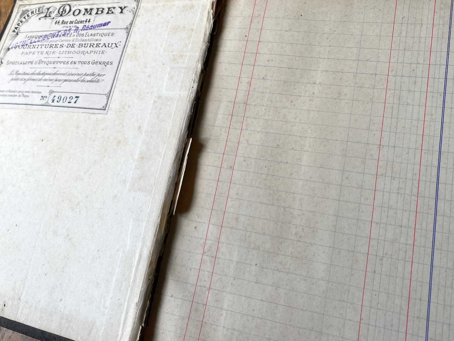 Vintage French Scruffy Unused Ledger Blank Pages Notebook Old Paper ...