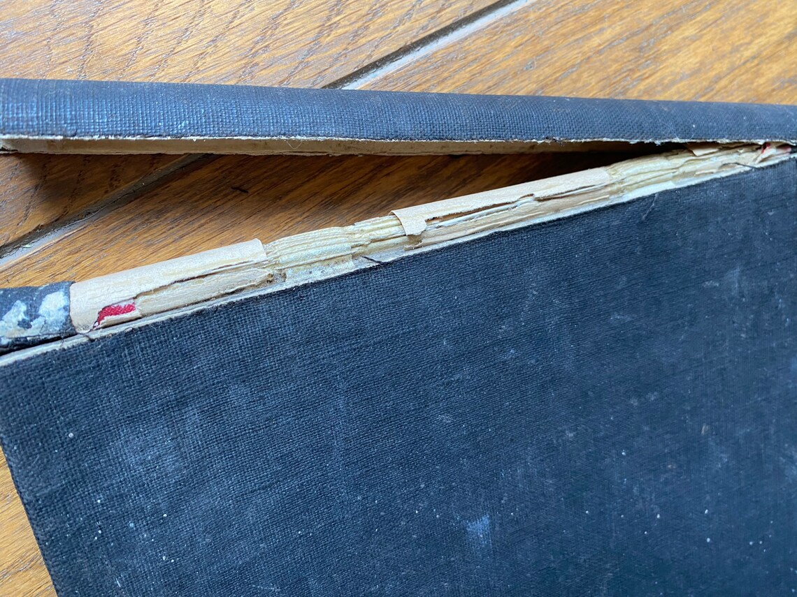 Vintage French Scruffy Unused Ledger Blank Pages Notebook Old Paper ...