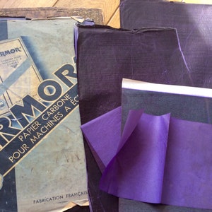 Unusual Collection of Vintage French Purple Copy Paper in Decorative ...